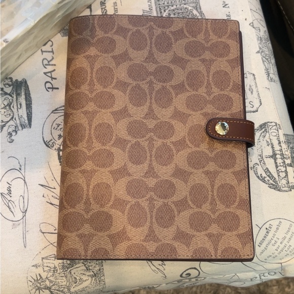 Coach | Accessories | Coach Tan Signature Pattern Notebook Cover | Poshmark